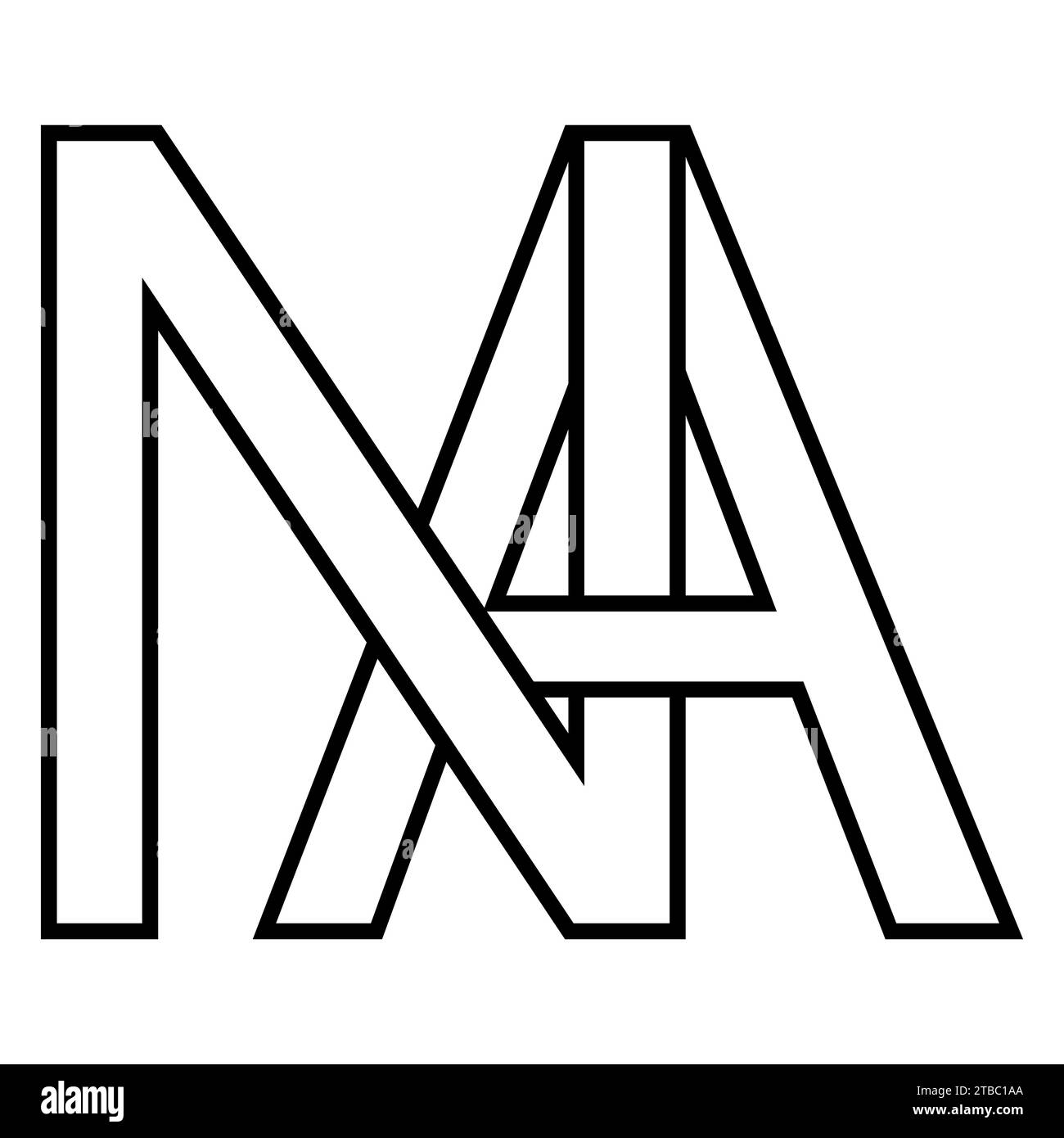 Logo sign na an icon double letters logotype n a Stock Vector Image ...