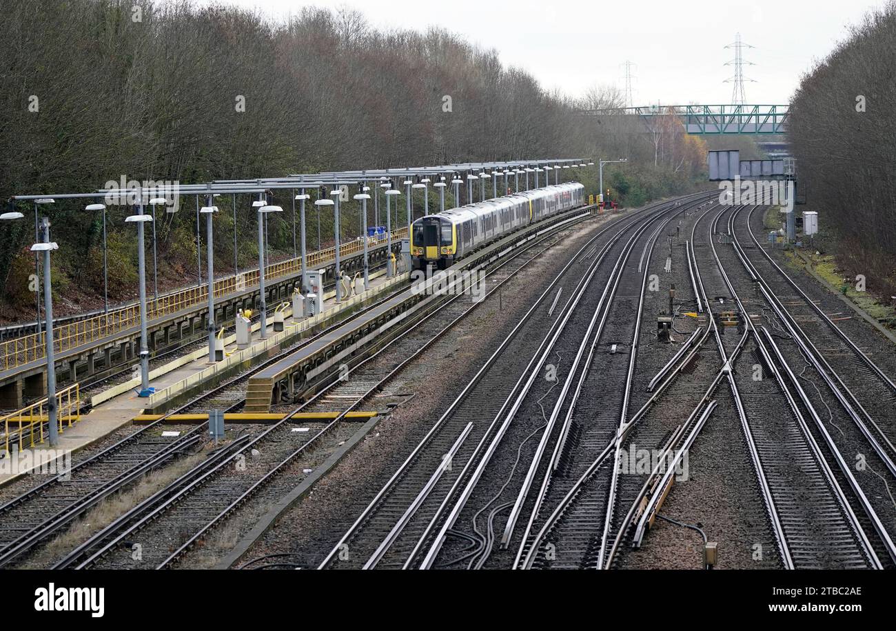 A South Western Railway train in a siding near Basingstoke Railway ...