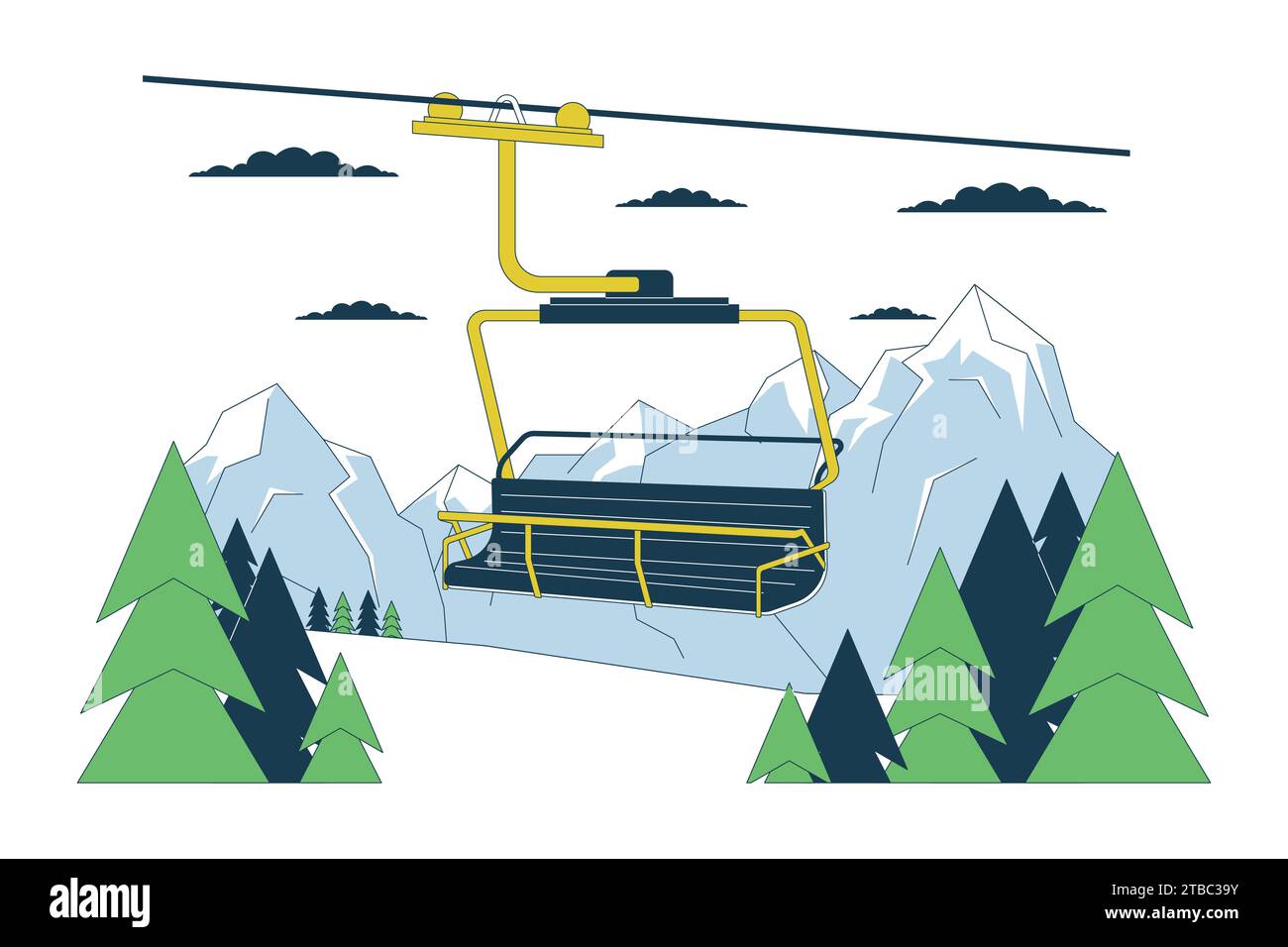 Chairlift cable Stock Vector Images - Alamy