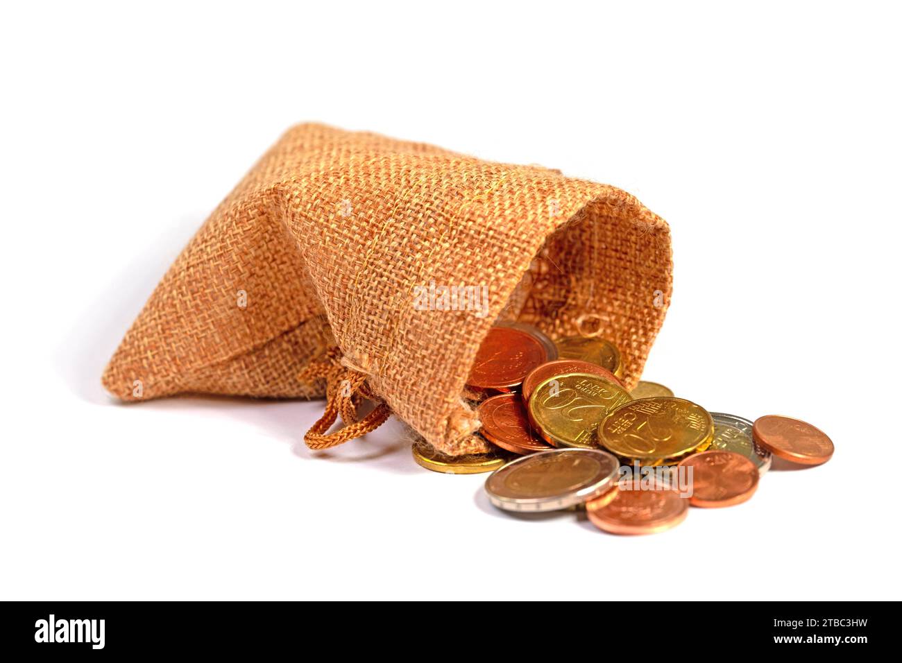A bag of euro coins hi-res stock photography and images - Alamy