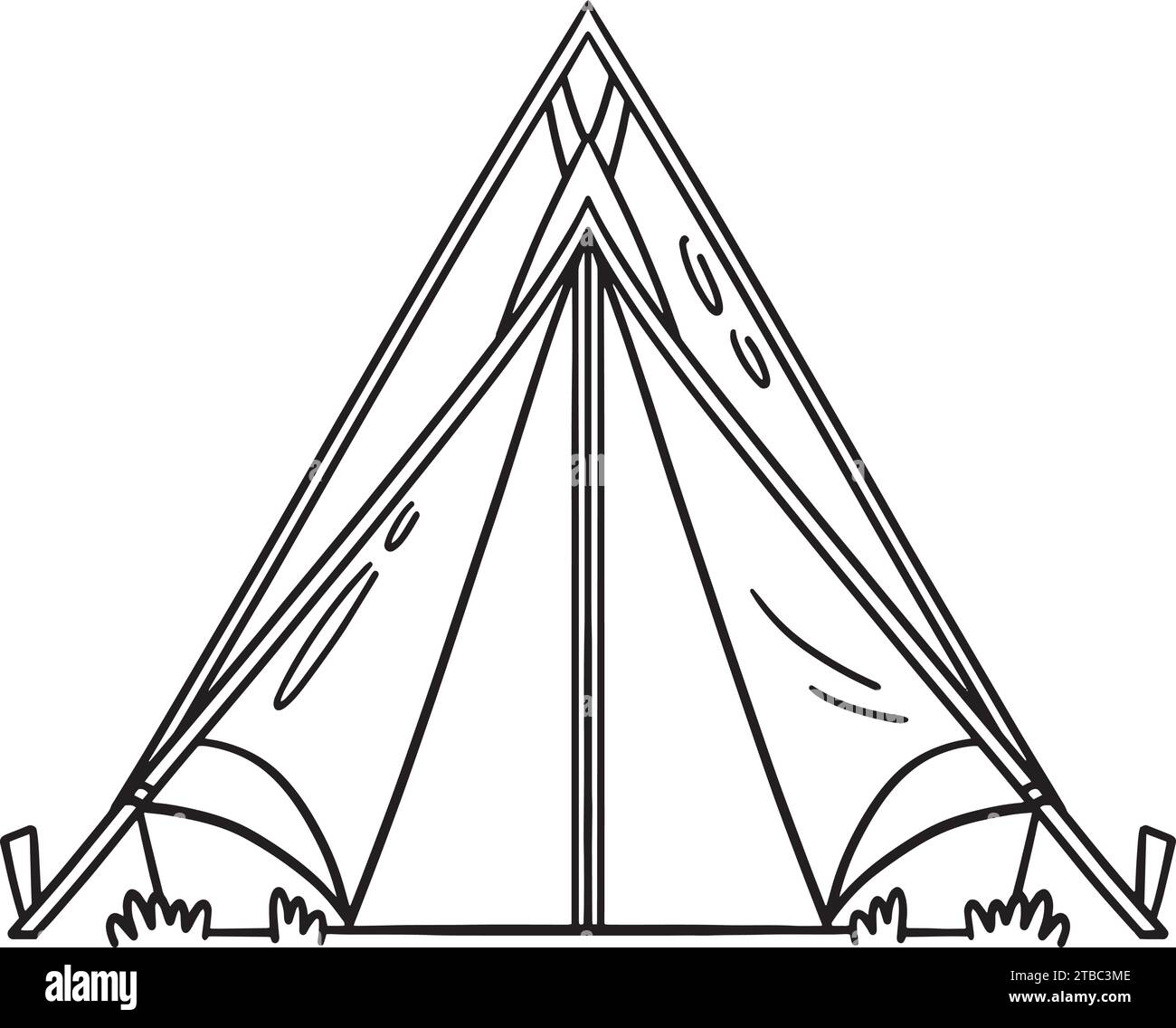 Tent Outline Coloring Camping Pages Kids Preschool Printable Crafts ...