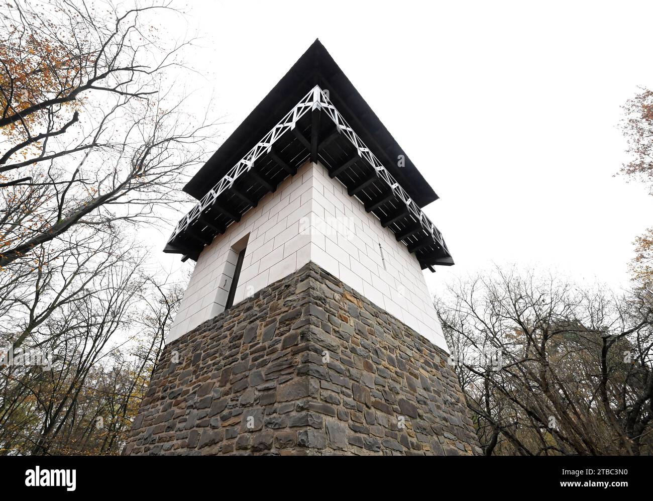 Neuss, Germany. 06th Dec, 2023. View of the reconstructed watchtower ...