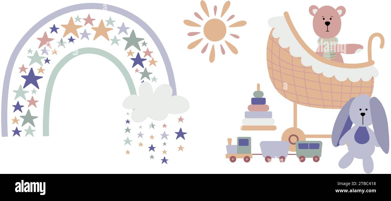 Boho baby rainbow clipart. Boho color rainbow, animals and baby ...