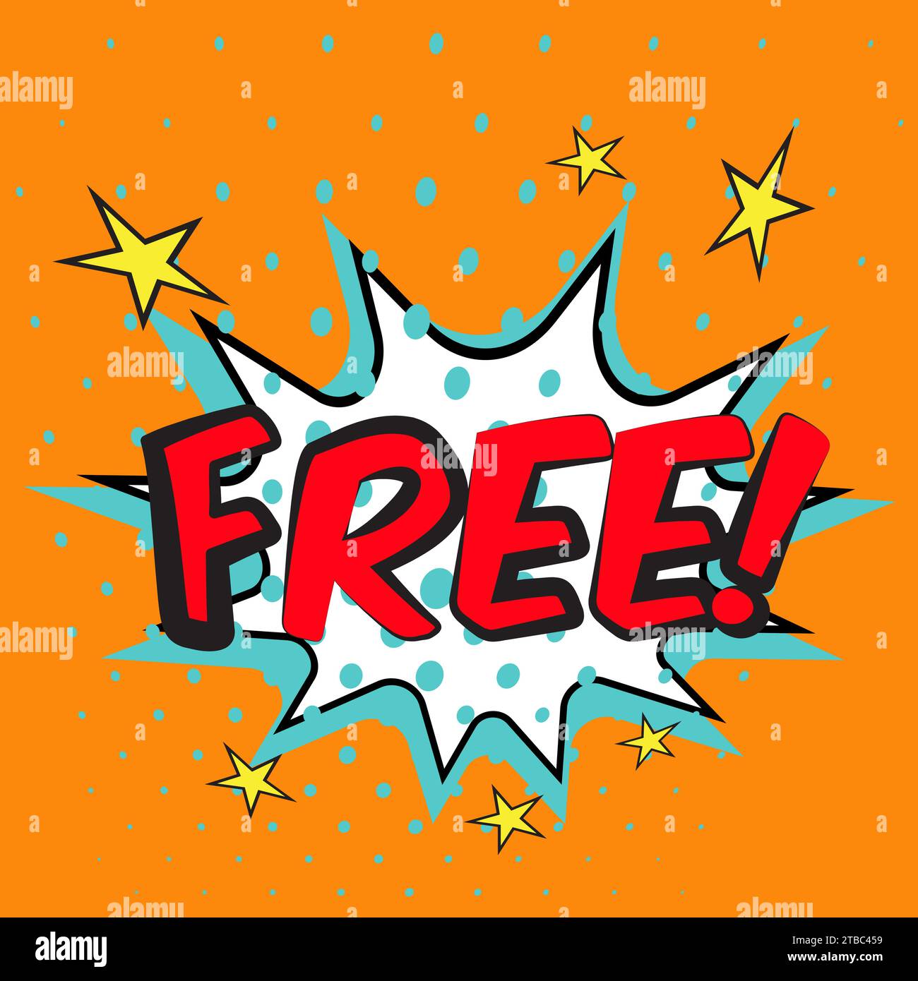 FREE - comic book style word. Colorful summer banner in pop art comic ...