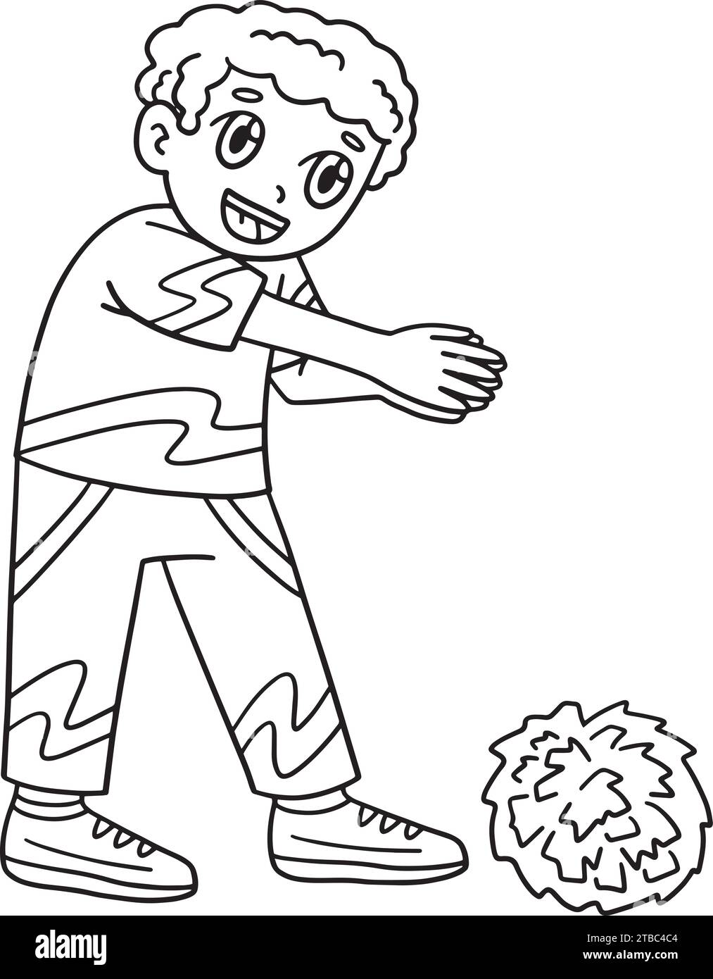 Cheerleader Boy in a Clapping Pose Isolated Stock Vector Image & Art ...