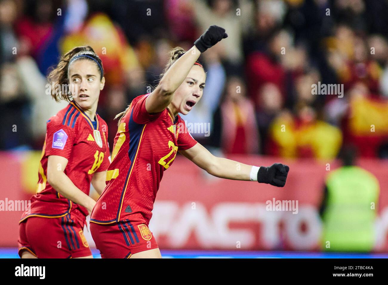 Athenea del Castillo of Spain celebrates a goal 2-3 during the UEFA ...