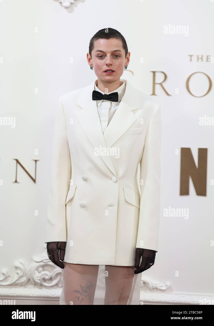 Emma Corrin seen attending the finale celebration for "The Crown" at ...