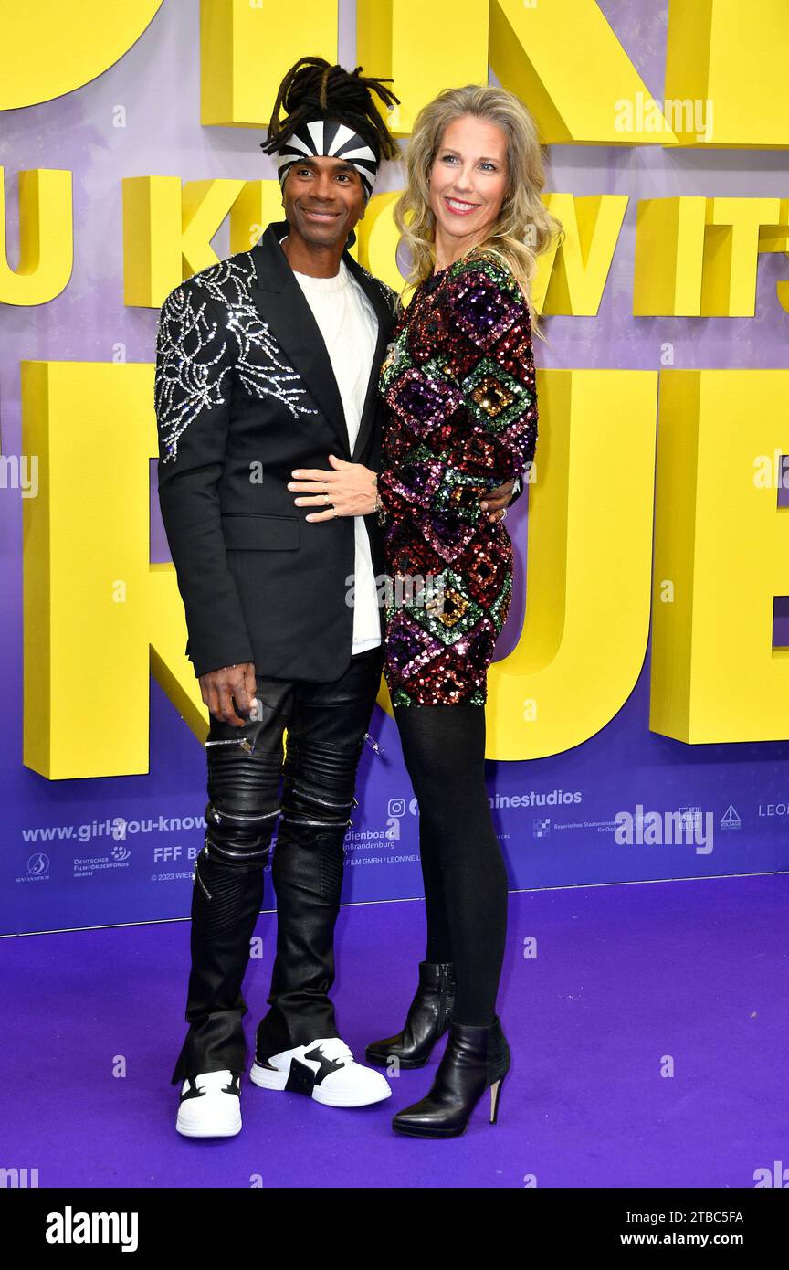 Fabrice Morvan mit Partnerin Tessa van der Steen bei der Premiere des ...