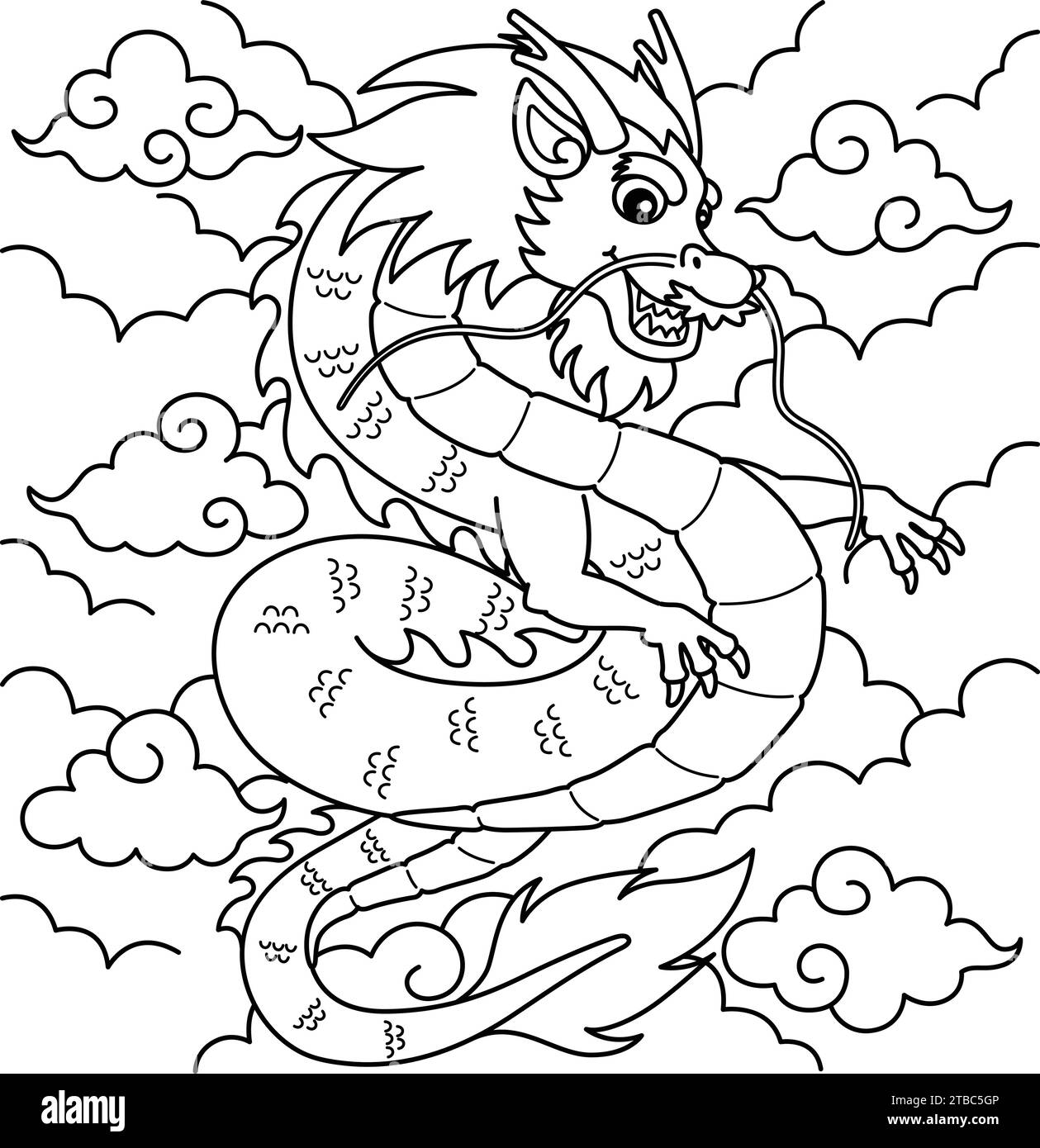 Year of the Dragon with Clouds Coloring Page Stock Vector Image & Art ... Year of the Dragon with Clouds Coloring Page Stock Vector Image & Art ...