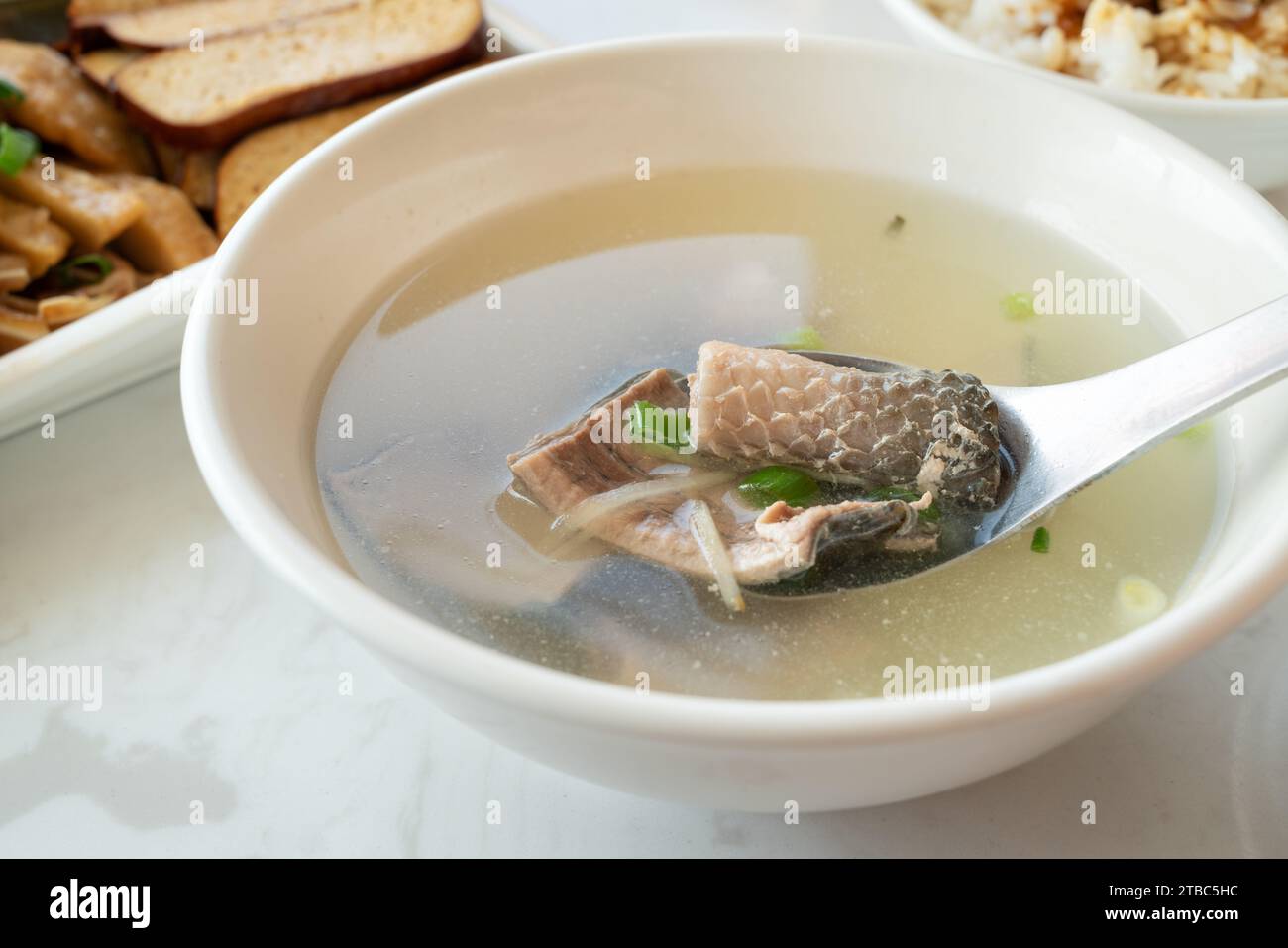 Milkfish skin soup, distinctive and famous seafood cuisine of Taiwanese ...