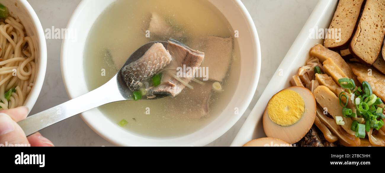 Milkfish skin soup, distinctive and famous seafood cuisine of Taiwanese ...