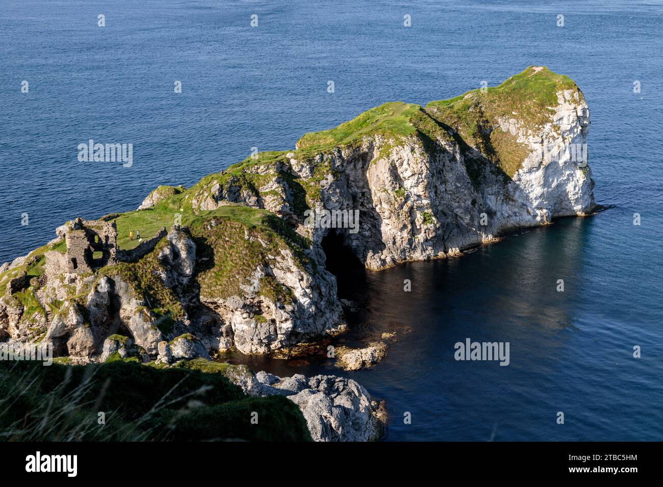 The ruins of Kinbane castle, County Antrim, Northern Ireland Stock ...