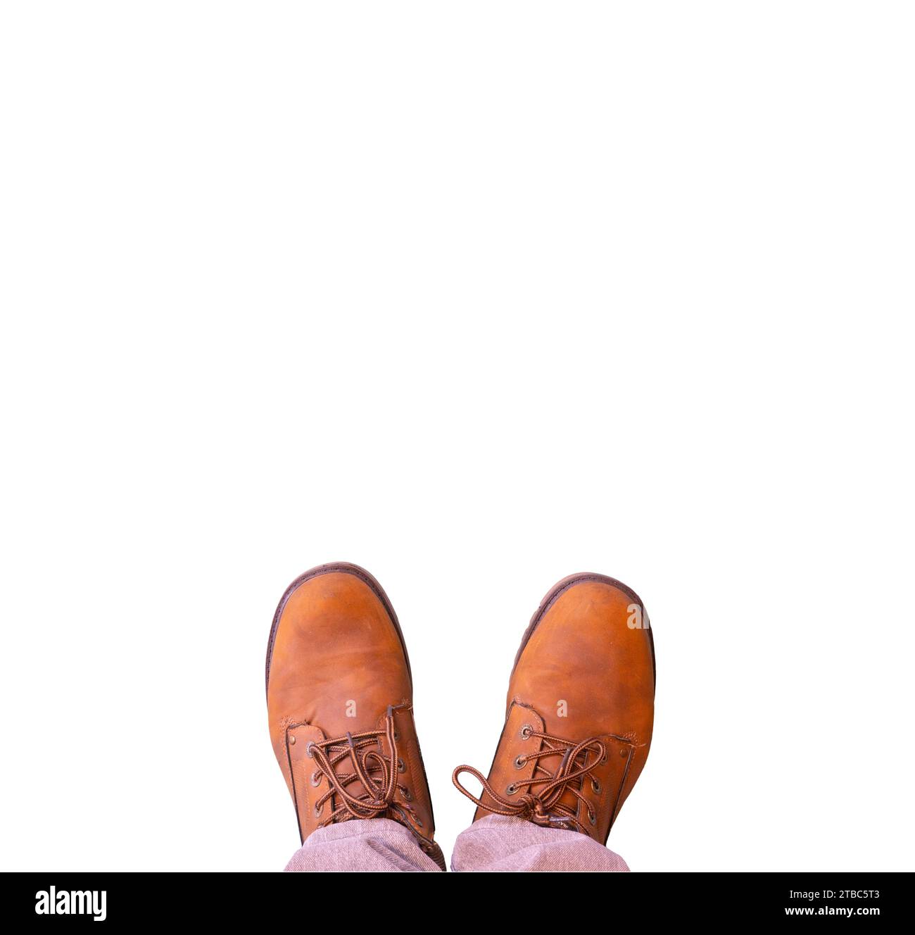 view of a man's shoes with a transparent background Stock Photo - Alamy