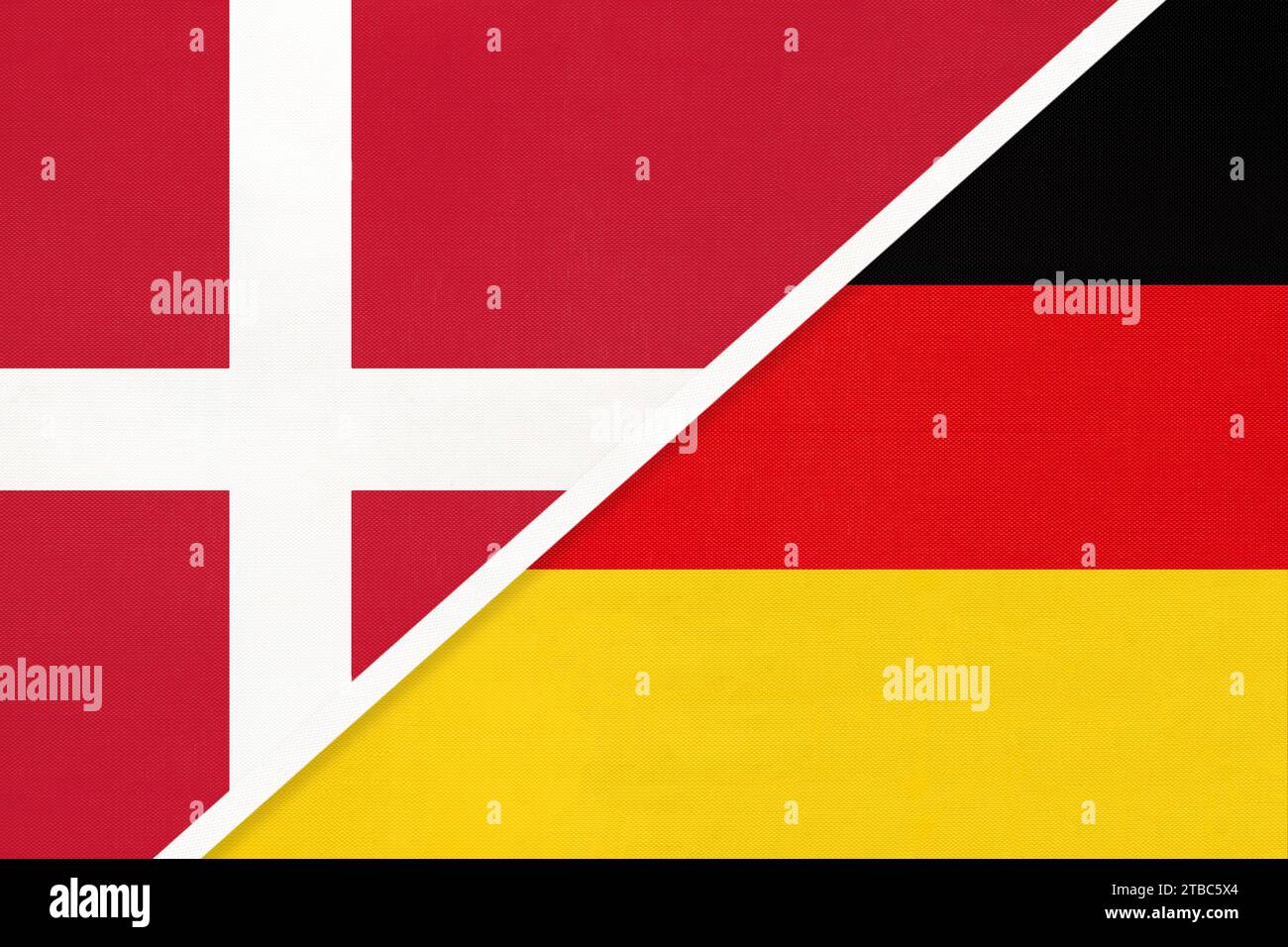 Denmark and Germany, symbol of country. Danish vs German national flags ...