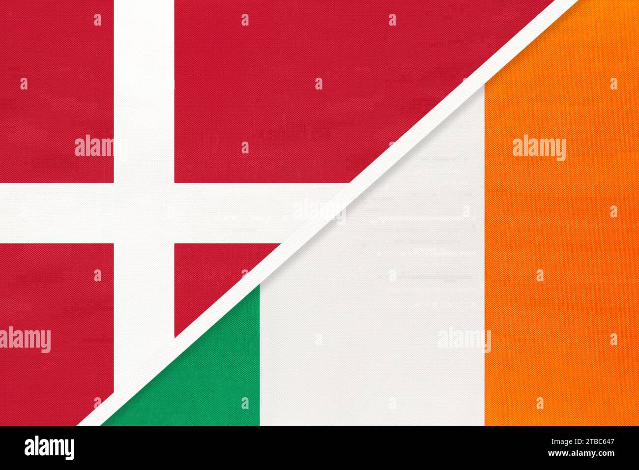 Denmark and Ireland, symbol of country. Danish vs Irish national flags ...