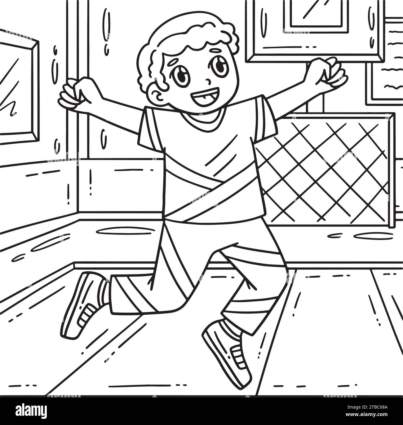 Cheerleading Boy Cheerleader Jumping Coloring Stock Vector Image & Art ...