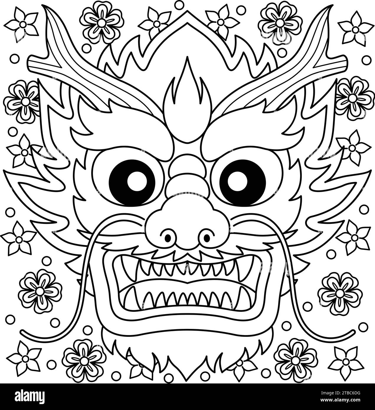 Chinese New Year Dragon Head Coloring Page