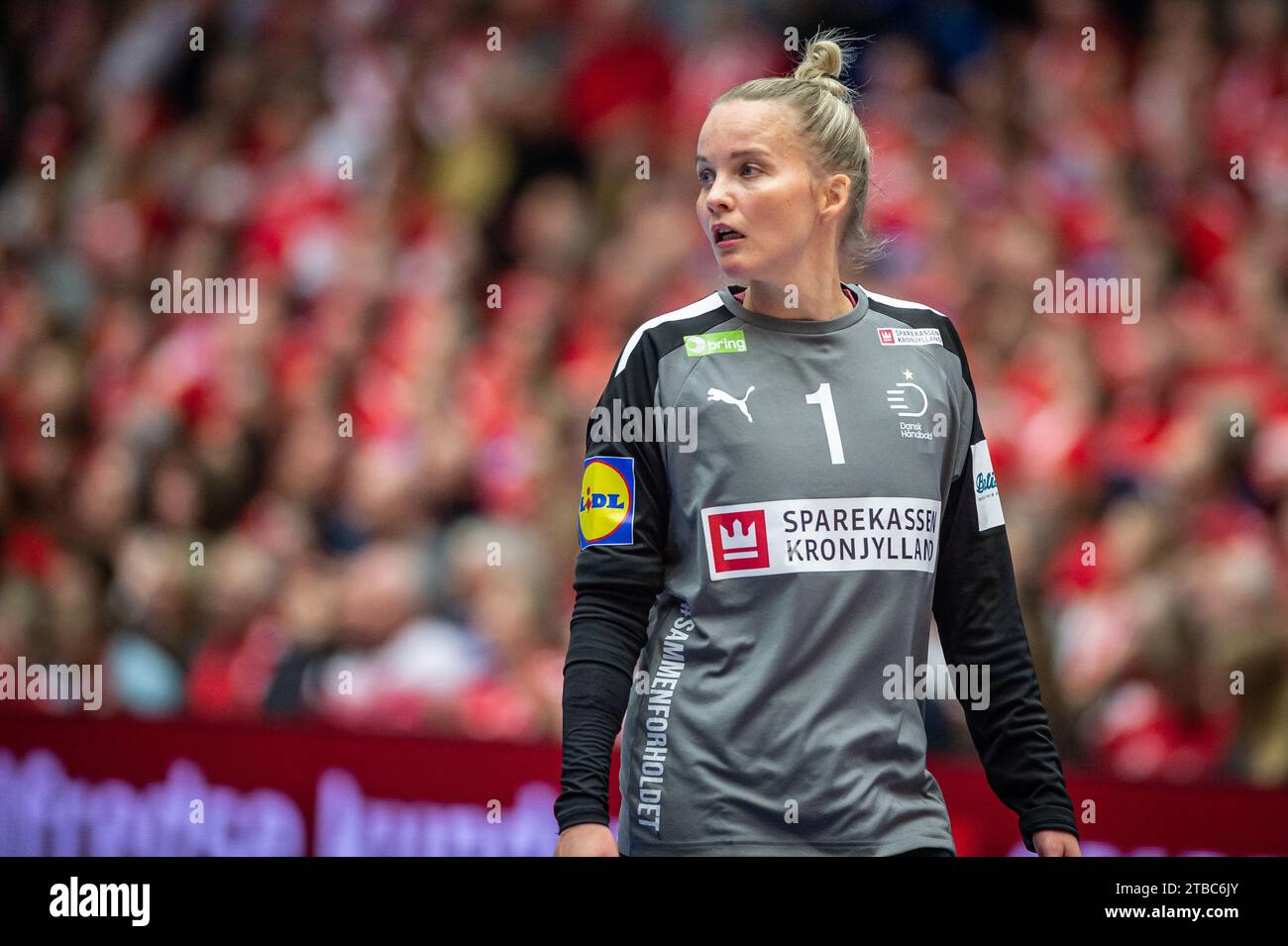 Herning, Denmark. 05th Dec, 2023. Sandra Toft (1) of Denmark seen ...