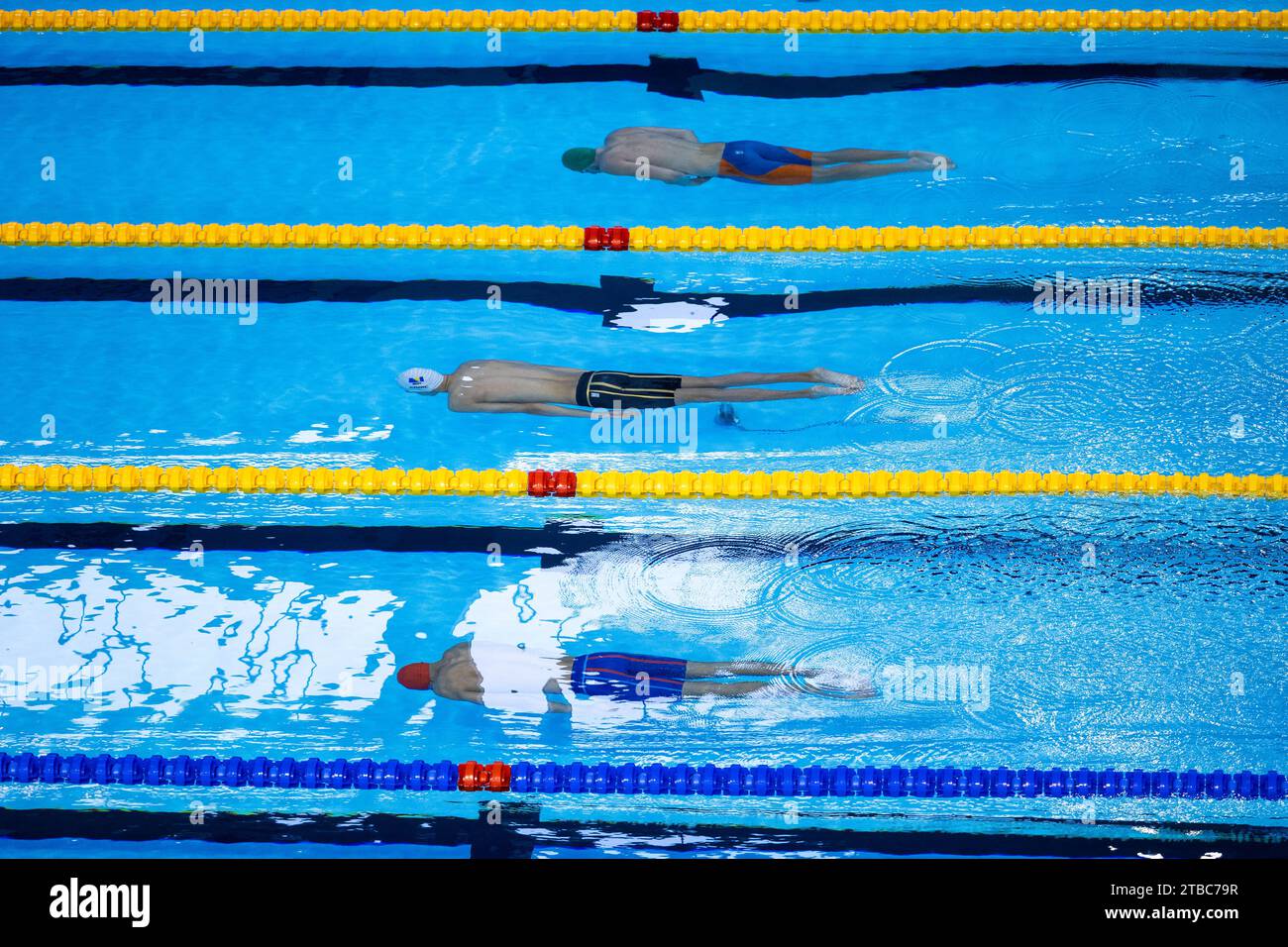 Swimmers compete during Men´s 50m Freestyle Heats at the LEN Short ...
