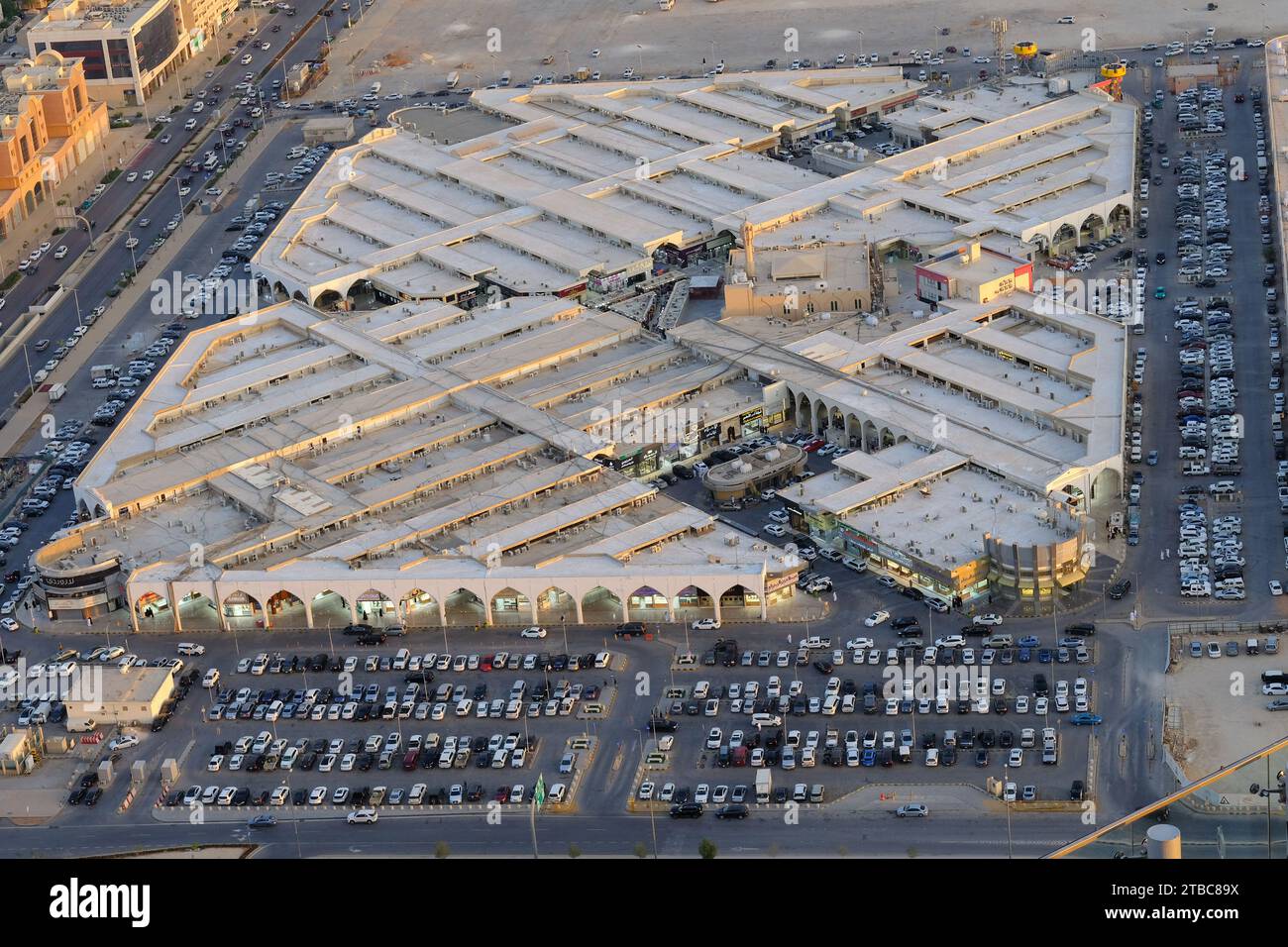 View from the Majdoul Tower on Riyadh town and the Kingdom tower in ...