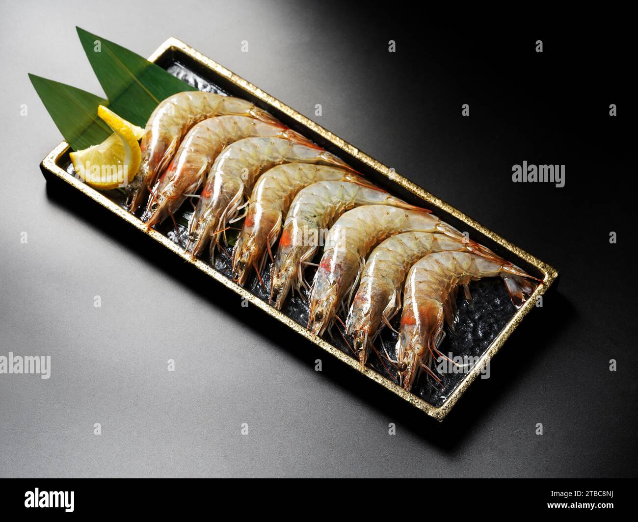 Fresh raw giant langoustine shrimp. for Japanese bbq or Korea bbq Stock ...