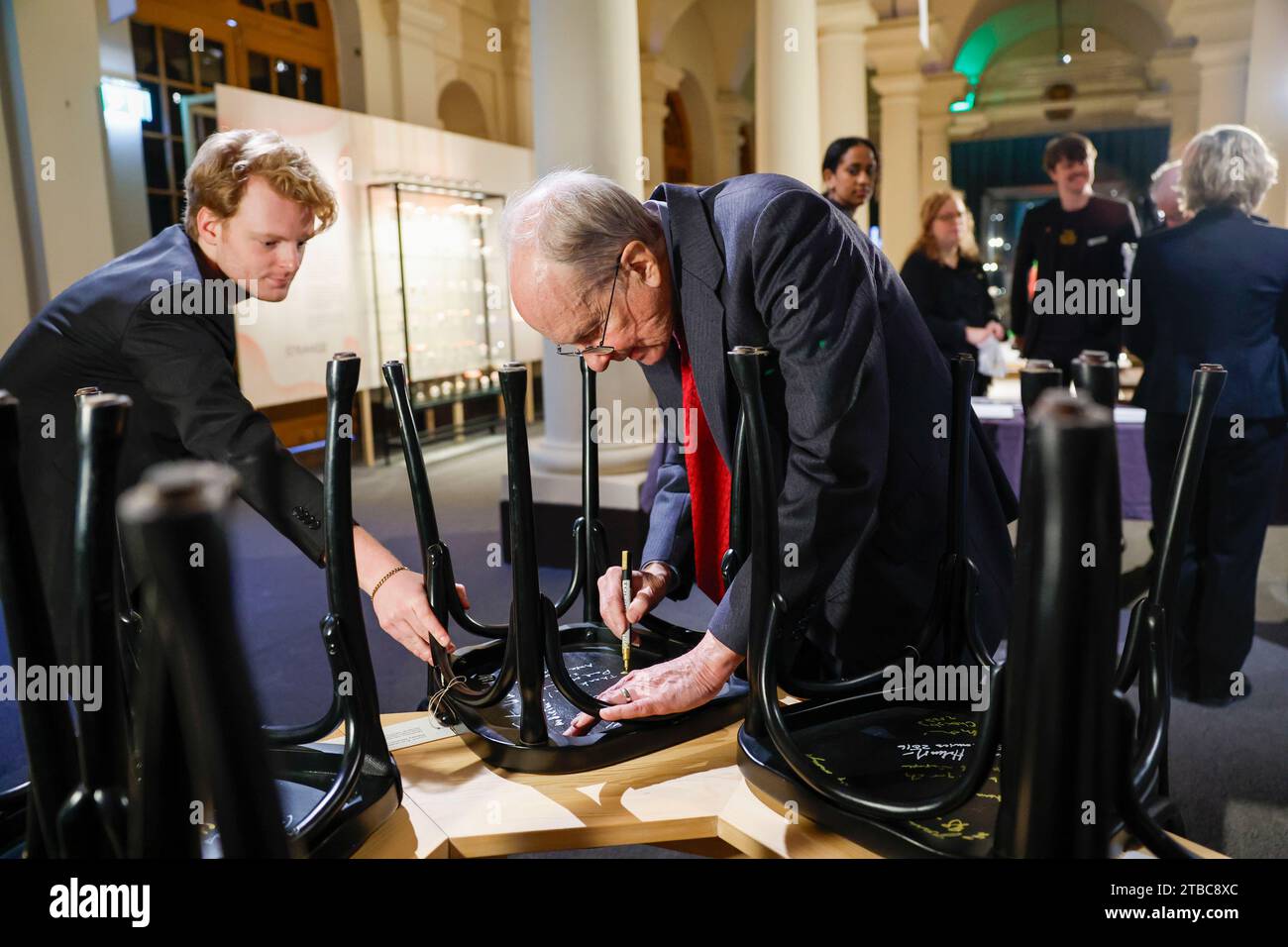 Stockholm, Sweden. 06th Dec, 2023. Nobel Prize laureate Louis E. Brus ...