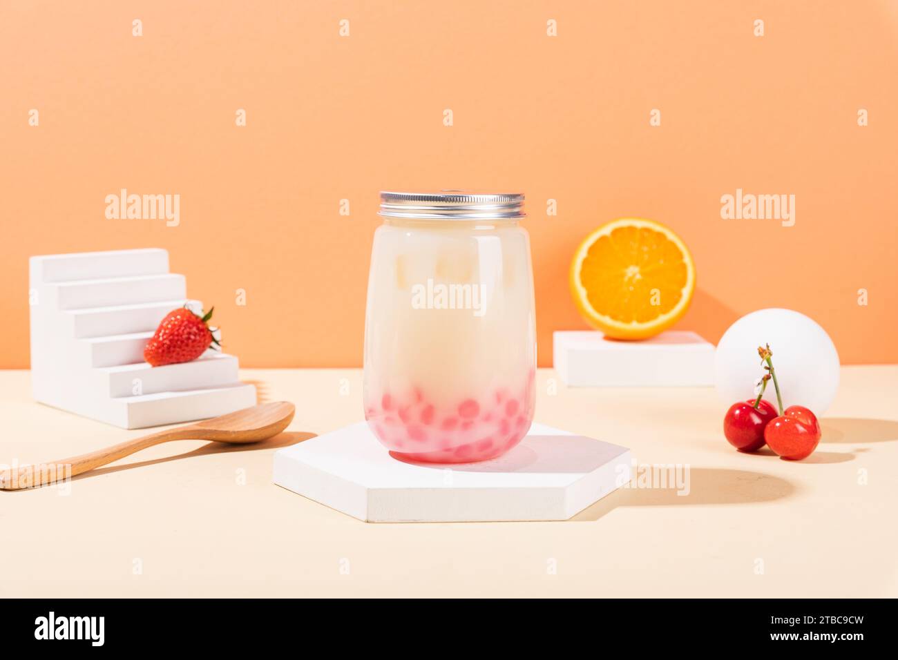 Lemon yogurt, Pearl Milk Tea Stock Photo - Alamy