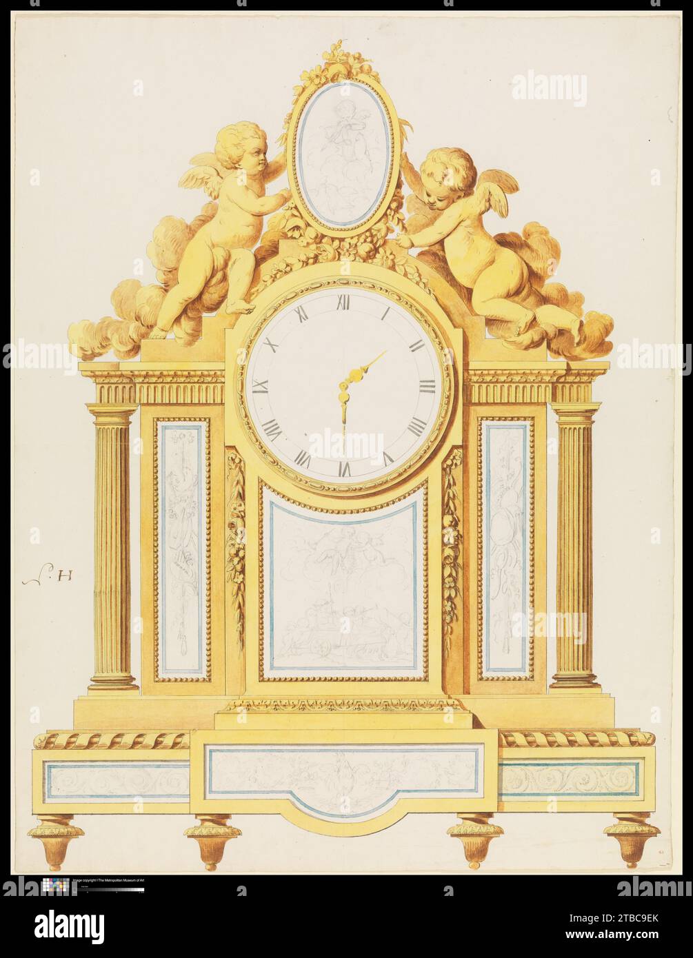 Design for a Neoclassical Clock 1960 by Anonymous, French, 18th century ...