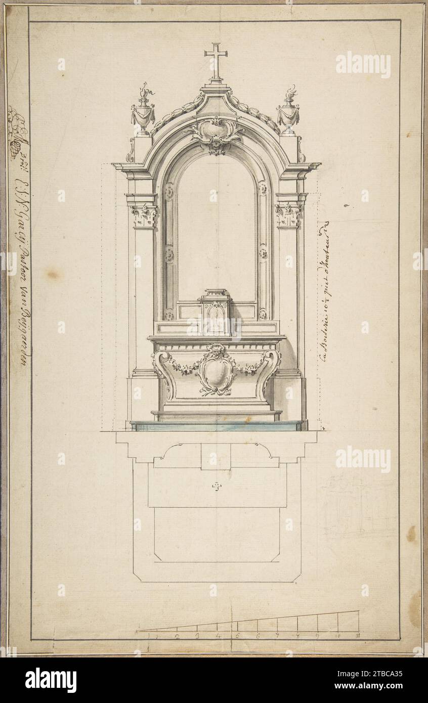 Design for an Altar, with Elevation and Ground Plan 1973 by Anonymous ...