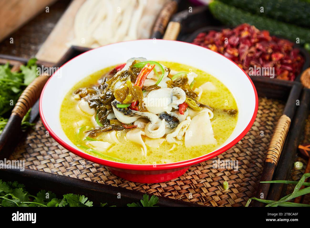 (Suan cai yu), the spicy fish boiled with pickled cabbage noodle with ...