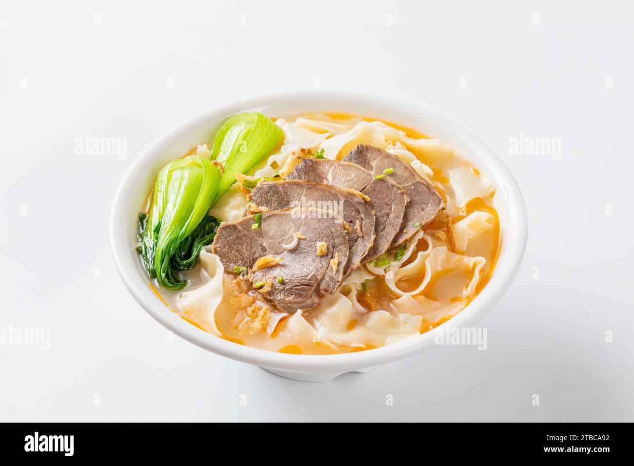 noodle with lamb （mutton） Scallion Oil, biang biang noodles Stock Photo ...