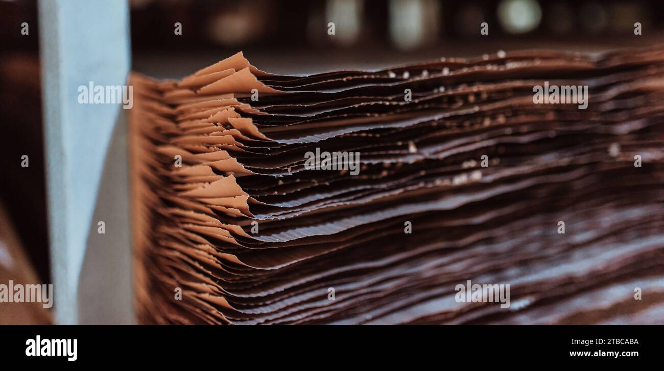 The final wooden and cardboard products are neatly organized within a ...