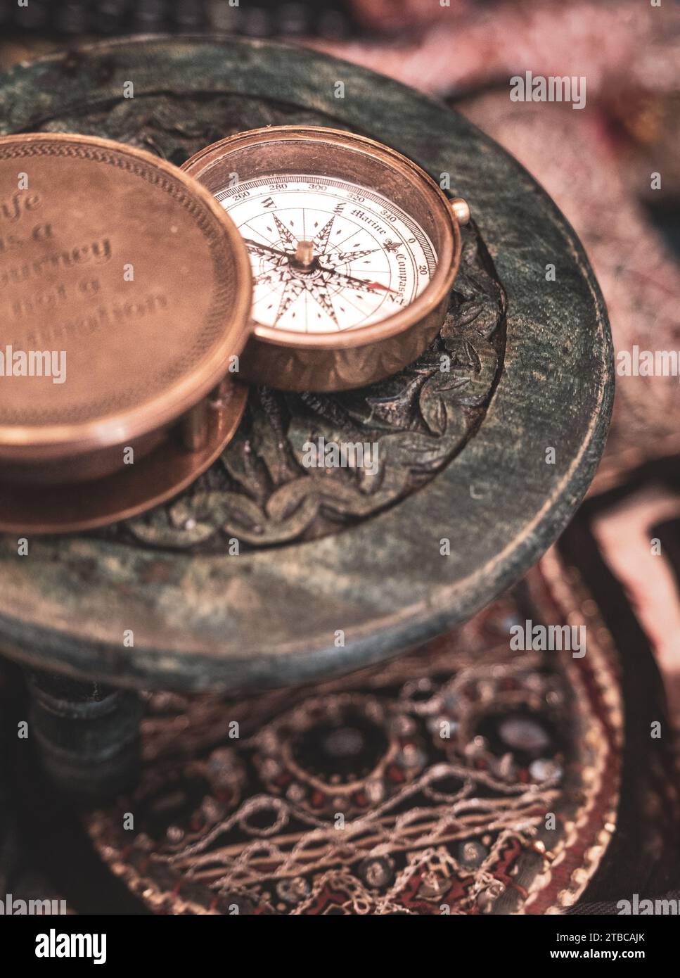 Vintage navigation compass Stock Photo - Alamy