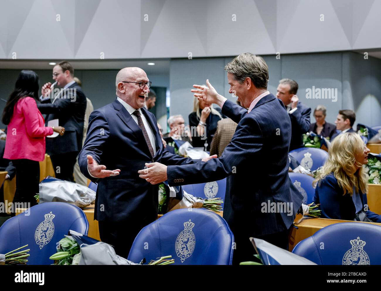 The Hague, Netherlands. 06th Dec, 2023. Peter van Haassen (PVV) and ...