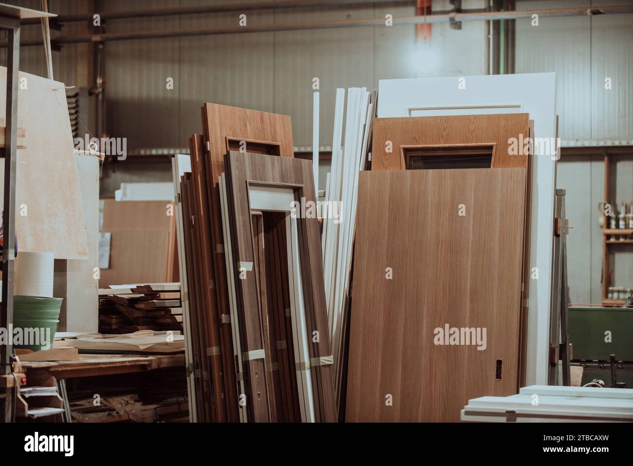 A vast warehouse in the forestry industry, showcasing a plethora of ...