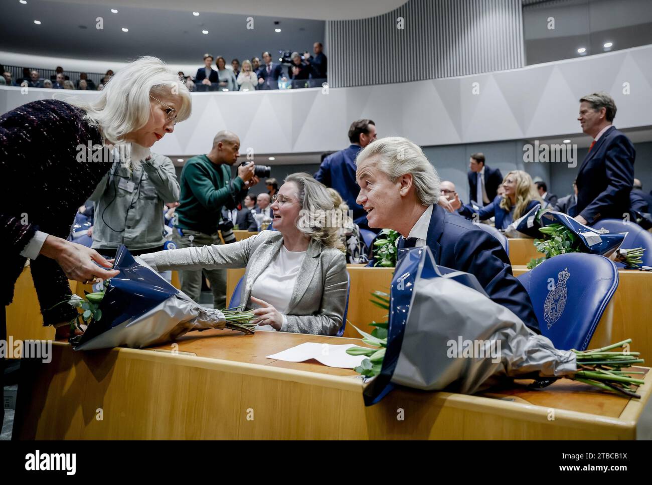 The Hague, Netherlands. 06th Dec, 2023. Mona Keijzer (BBB) talks to ...