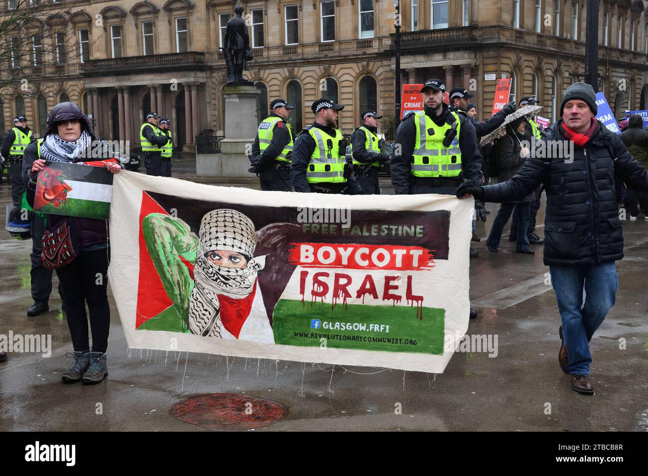 Pro palestine group separated from anti-sematism group by strong ...