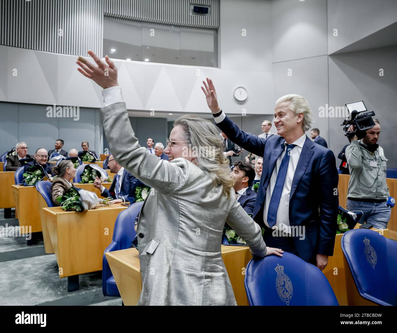 The Hague, Netherlands. 06th Dec, 2023. Fleur Agema (PVV) and Koen van ...