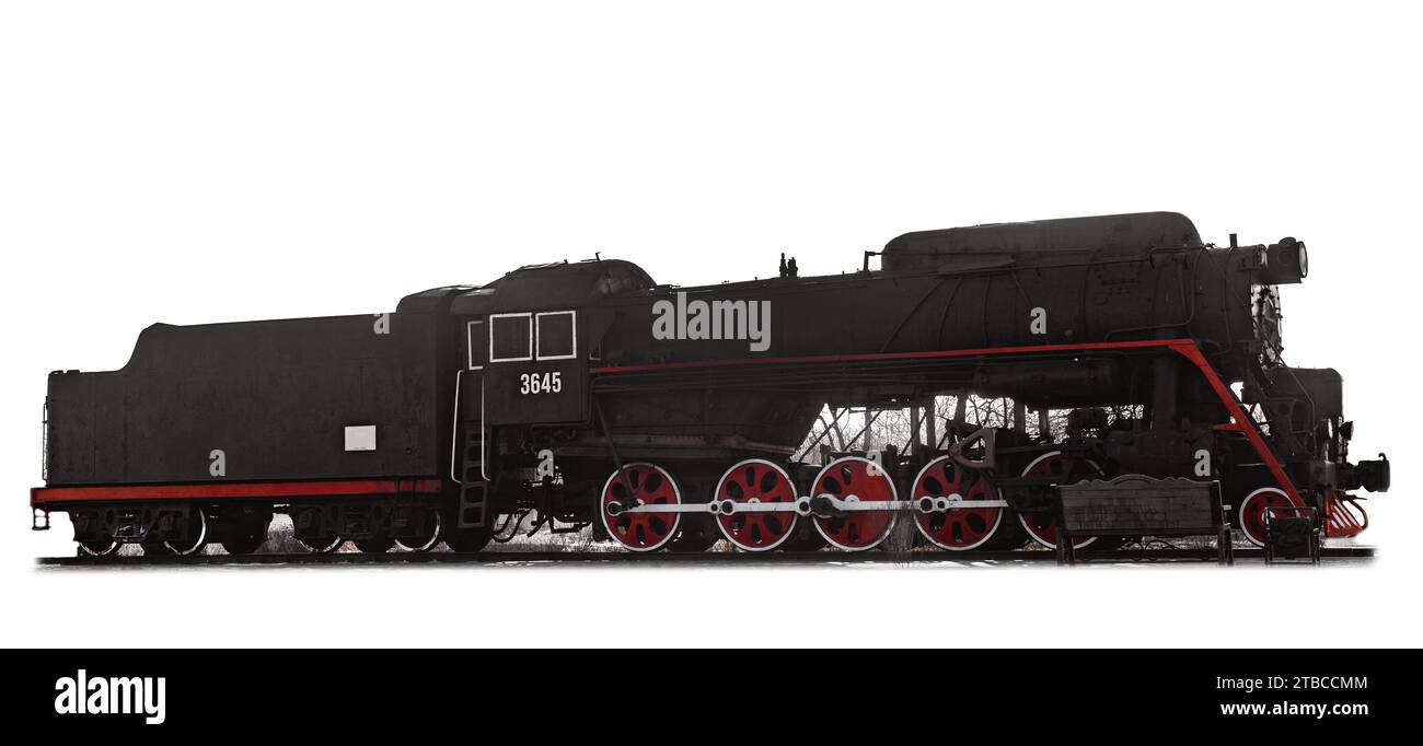 european steam locomotive of the early 20th century, isolated Stock ...