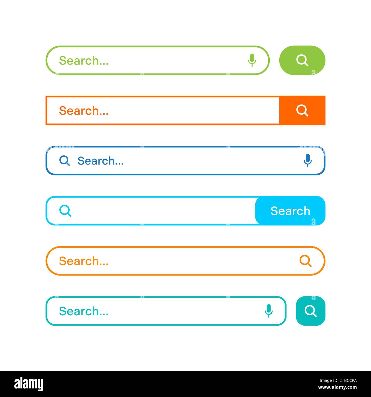 Colorful search bar templates. Internet browser engine with search box ...