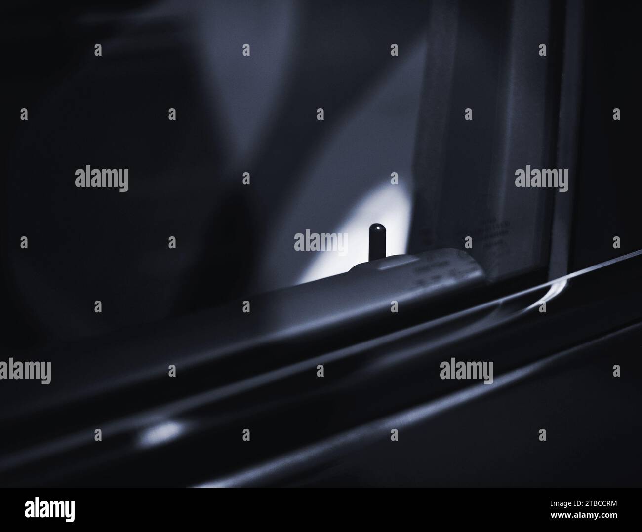 unlocked push button of car door locks Stock Photo - Alamy