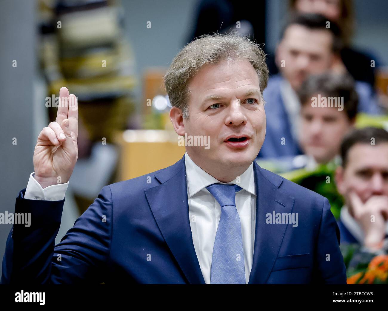 The Hague, Netherlands. 06th Dec, 2023. Pieter Omtzigt (NSC) takes the ...