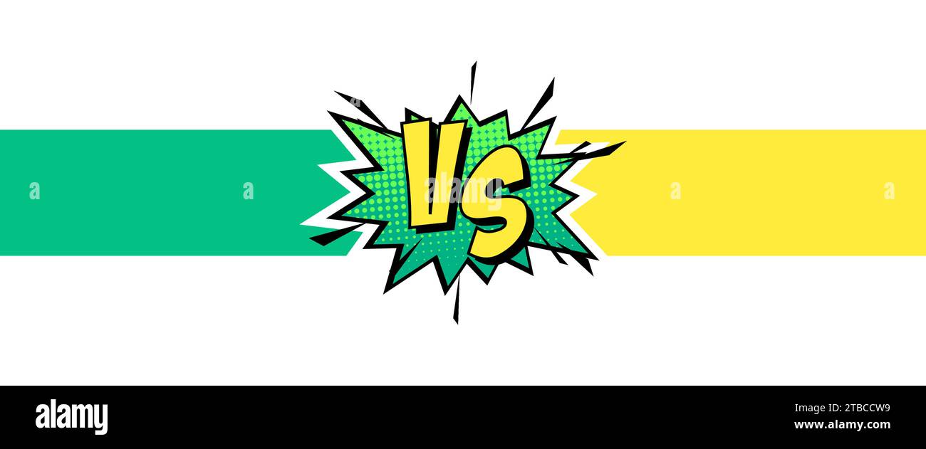 Cartoon comic background. Vs, fight versus. Comics book colorful ...