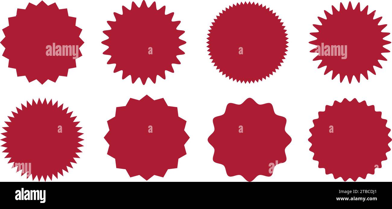 Set of red starburst Stock Vector Image & Art - Alamy