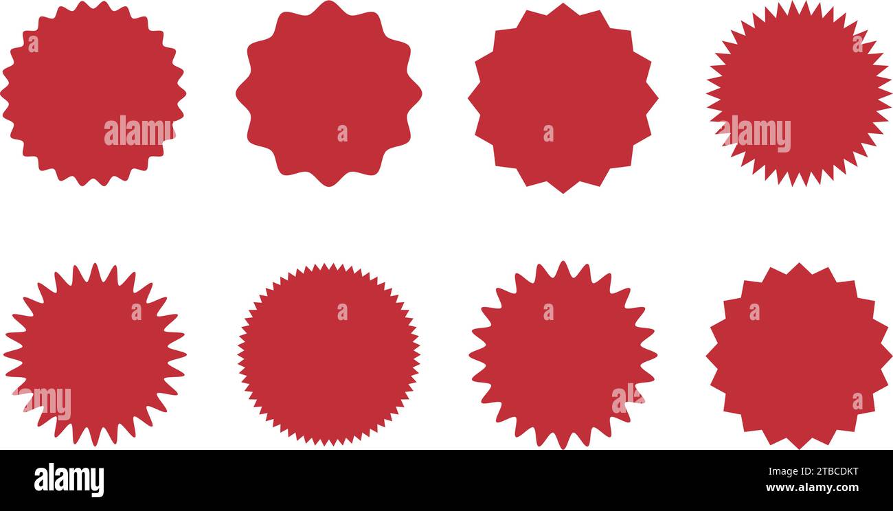 Set of red starburst Stock Vector Image & Art - Alamy