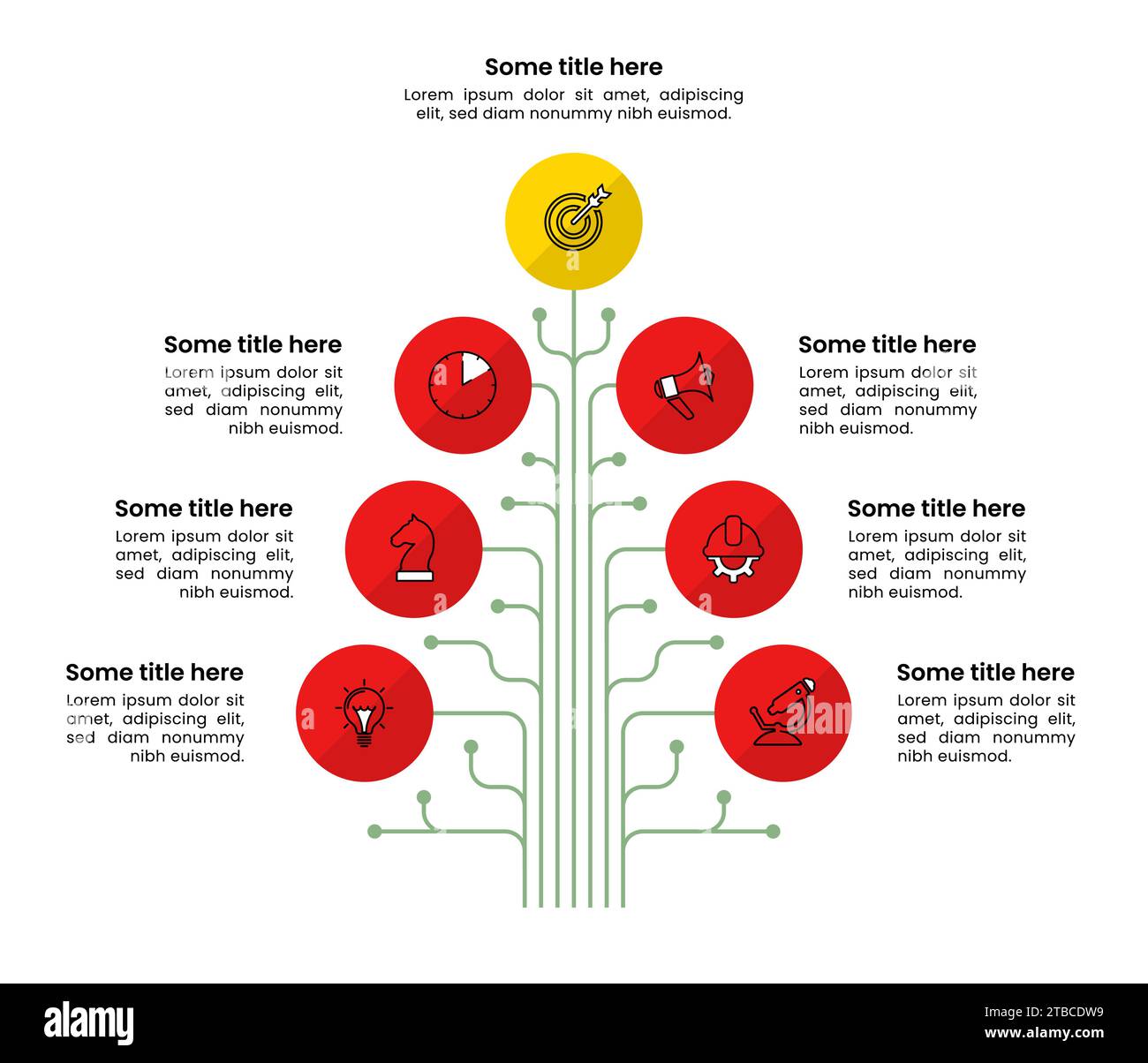 Infographic template with icons and 7 options or steps. Tech Christmas ...
