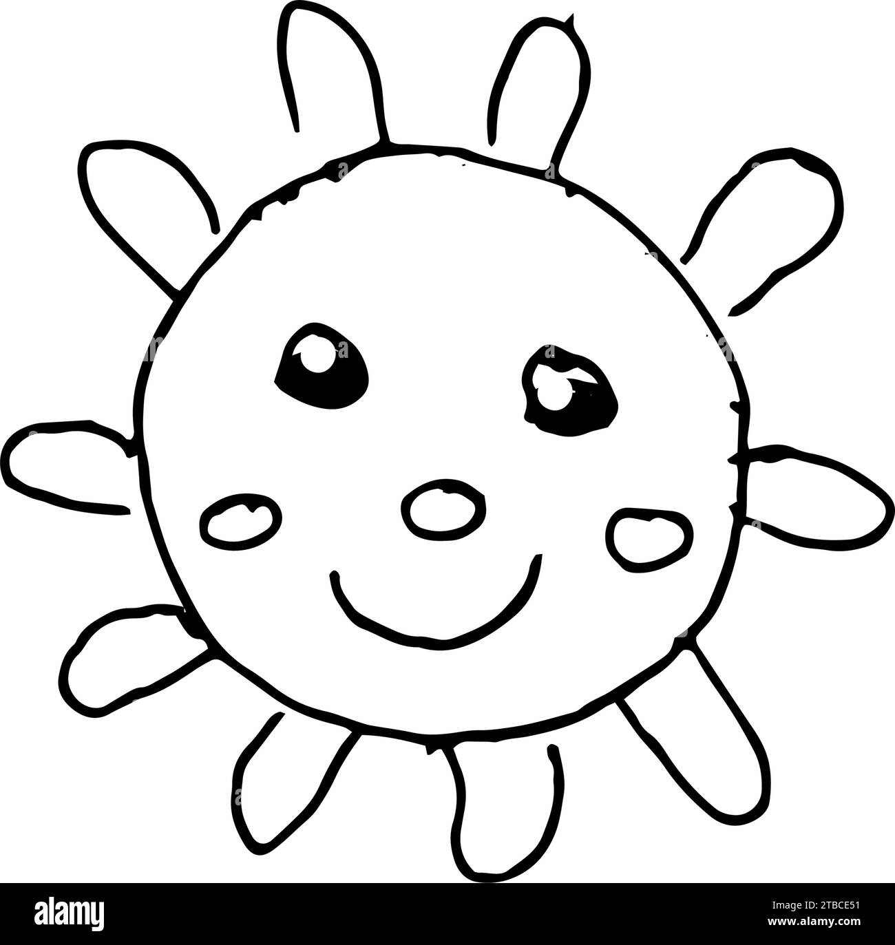 simple cute sun doodle vector in hand drawn style Stock Vector Image ...