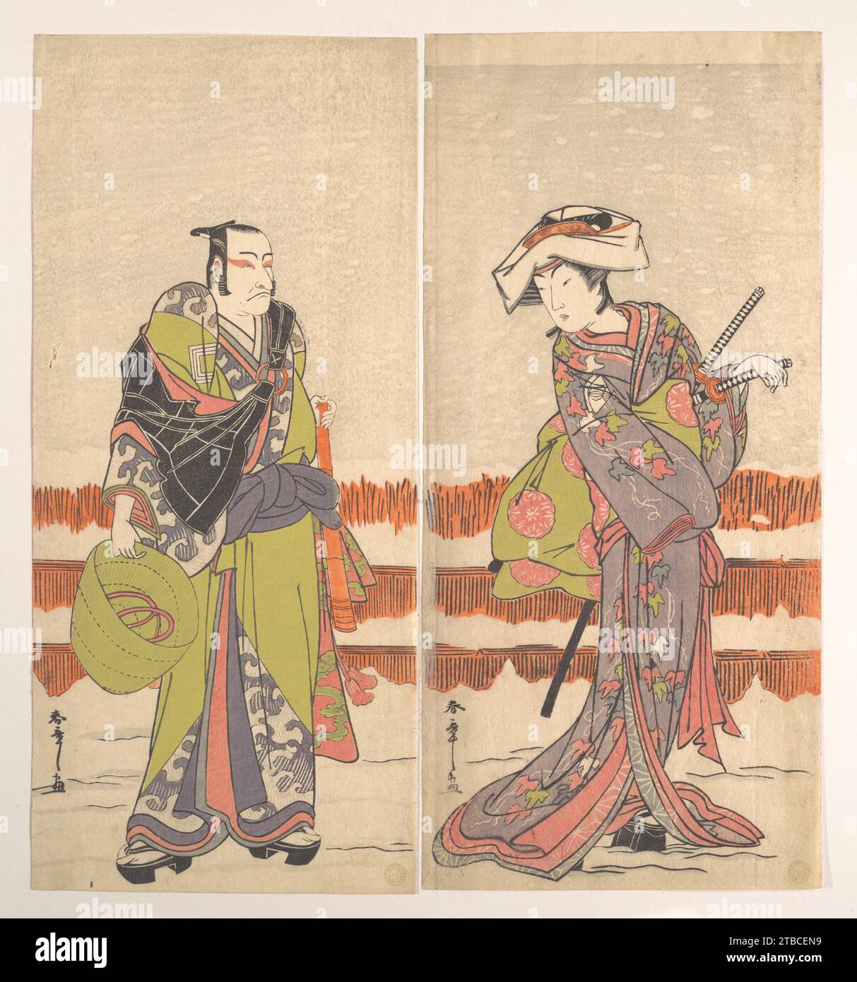 Ichikawa Danjuro Fifth as a Komuso Holding a Basket-Hat in His Right ...