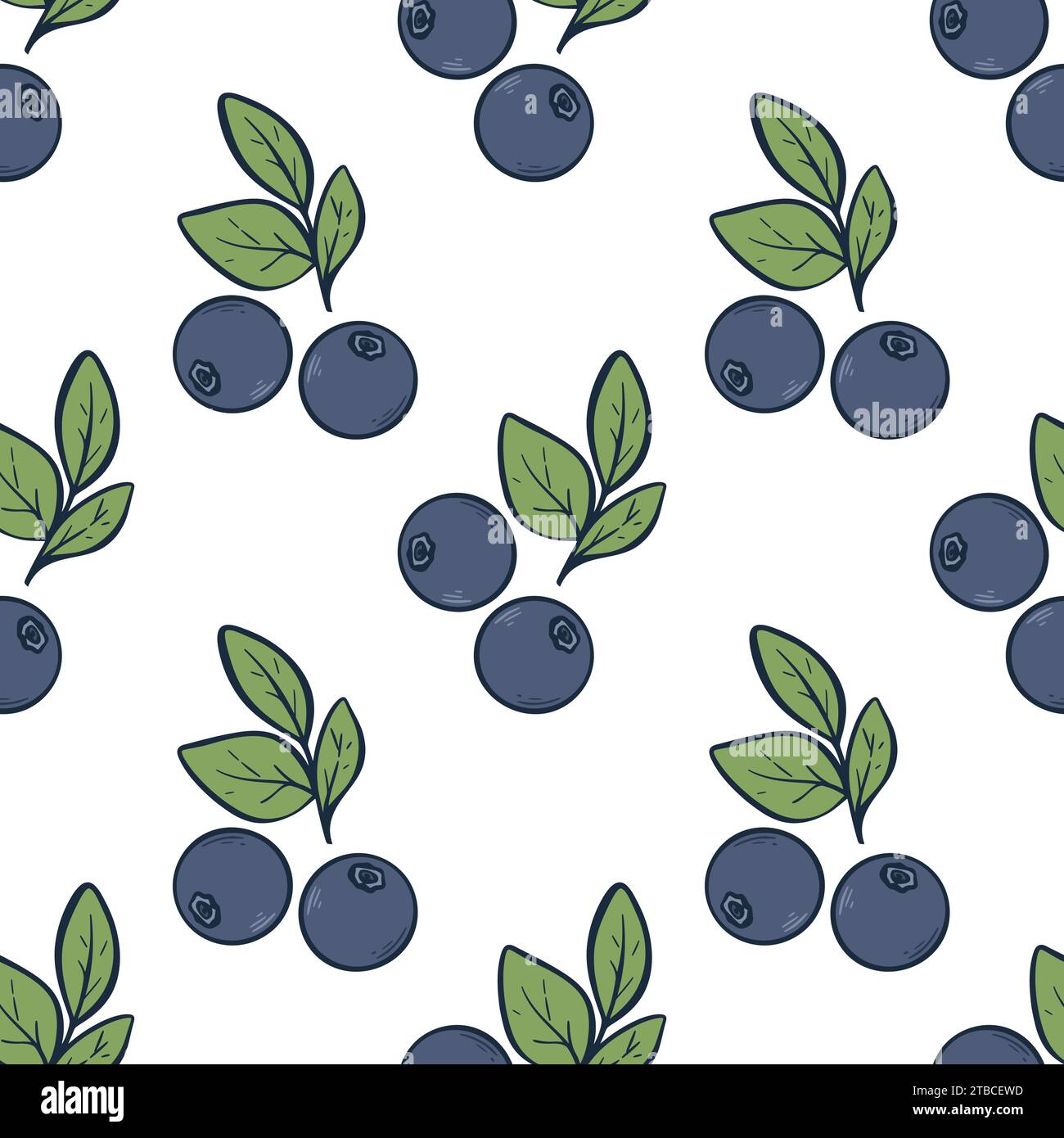 Seamless pattern blueberries Stock Vector Images - Alamy