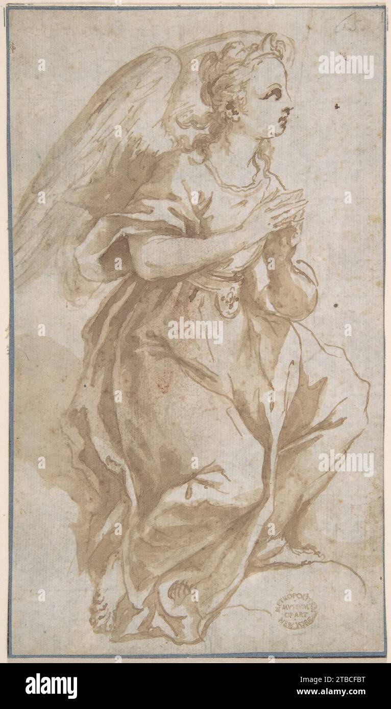 An Angel in Adoration 1880 by Anonymous, Italian, Roman-Bolognese, 17th ...